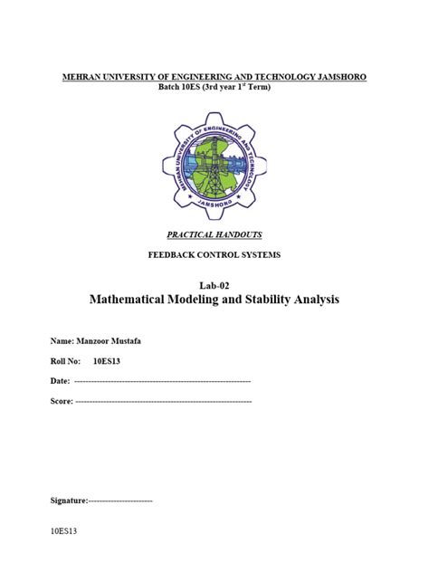 Fcs Labs Pdf Applied Mathematics Control Theory