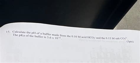Solved Calculate The PH Of A Buffer Made From The M Chegg