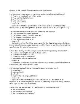 Holes Chapter By Chapter Multiple Choice Quizzes By Novel Tests By Ms D