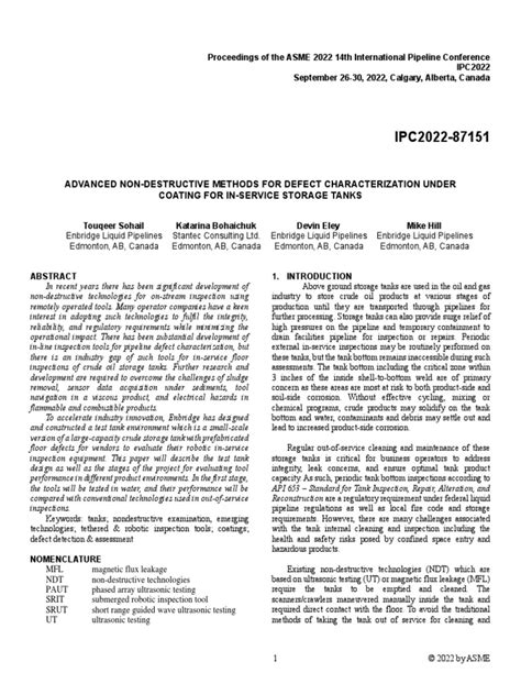 Ipc2022 87151 Advanced Non Destructive Methods For Defect Characterization Under Pdf