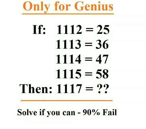 An Orange And White Sign That Says Only For Genius If 11 2 25 Is
