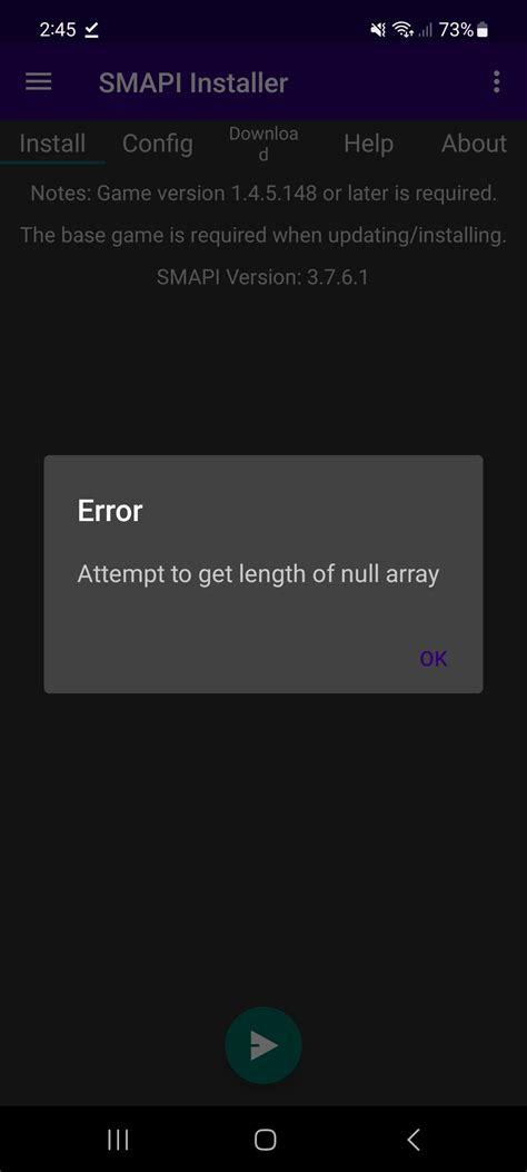 Tried Downloading Smapi But This Keep Happening In The Android Version But I Have The Latest