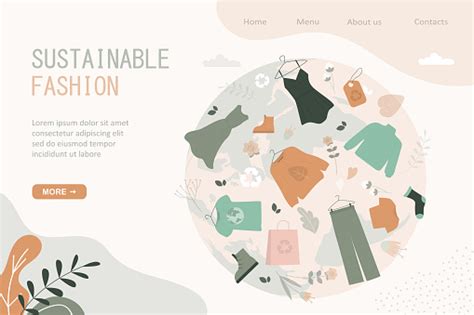 재활용 재료로 만든 다양한 옷 윤리적 섬유 지속 가능한 패션 사물에 제2의 생명을 불어넣다 방직업에 대한 스톡 벡터 아트 및