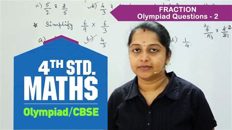 4th Std Maths Olympiad Fraction Olympiad Questions 2 Olympiad Mathematics Youtube