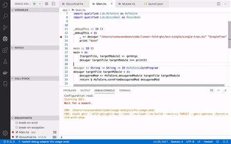 debugger keeps loading after clicking start haskell debugging · issue 7 · phoityne hdx4vsc
