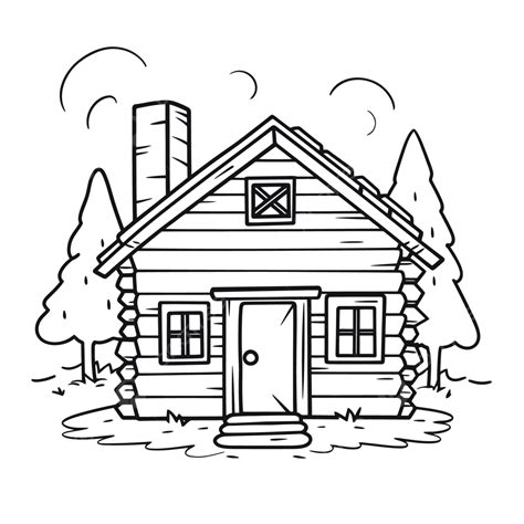 통나무 집 색칠하기 페이지 인쇄 가능한 무료 개요 스케치 드로잉 벡터 오두막 도면 객실 개요 오두막 스케치 Png 일러스트 및 벡터 에 대한 무료 다운로드 Pngtree
