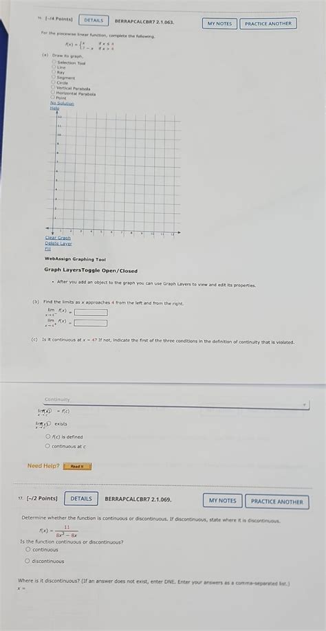 Solved For The Piecewice Linest Function Complete The