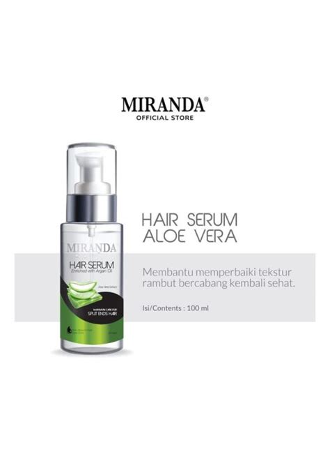 Miranda Hair Serum Aloe Vera Untuk Rambut Bercabang 100ml Lazada Indonesia