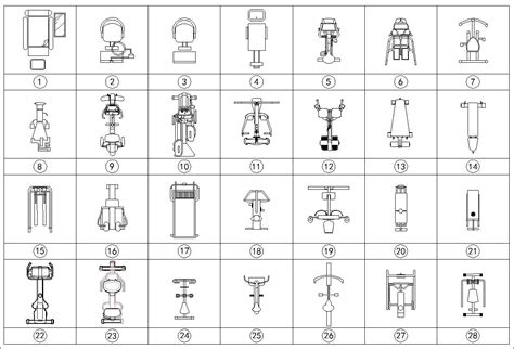 Fitness Equipment Cad Blocks Cad Design Free Cad Blocks Drawings Details