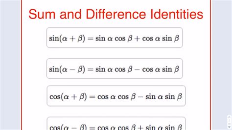 Solving Sum And Difference Identities