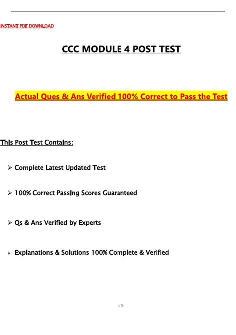 2025 Ccc Module 4 Post Test Questions With 100 Correct Answers Verified Latest 2025 2026
