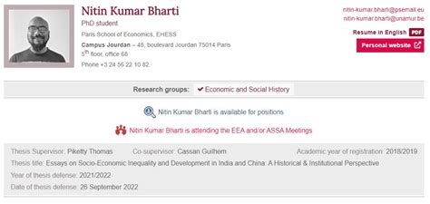 Paris School Of Economics On Linkedin 👨‍🎓 Best Wishes To Nitin Kumar