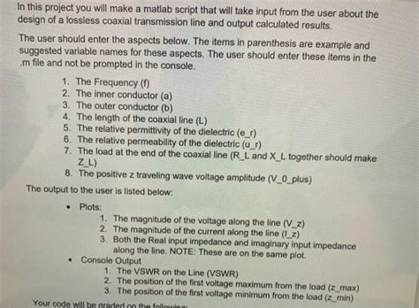 Solved In This Project You Will Make A Matlab Script That Chegg Com