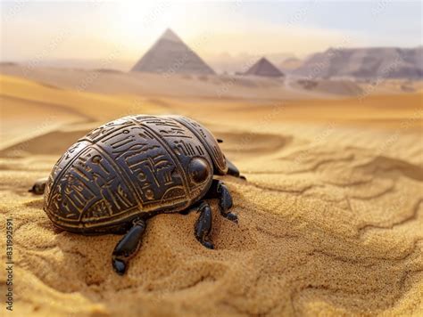 Ancient Egyptian Scarab Beetle In The Desert Stock Illustration Adobe