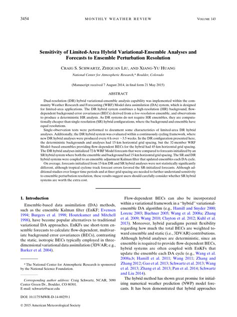 Pdf Sensitivity Of Limited Area Hybrid Variational Ensemble Analyses