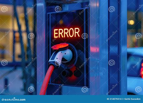 display on the electric charging station shows an error message failed