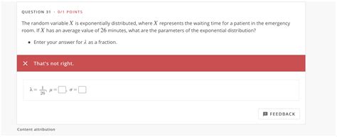 Solved QUESTION POINTS The Random Variable X Is Chegg