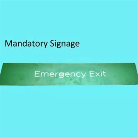 Rectangular PVC Emergency Exit Sign Board For Industrial Dimension X Feet At Piece