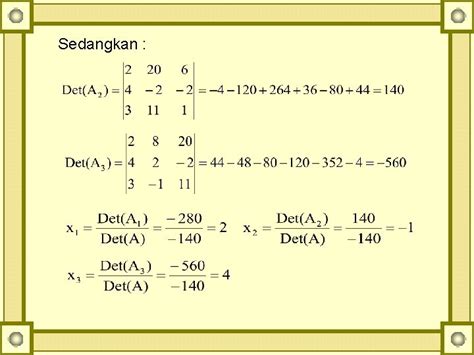 Aplikasi Matriks SISTEM PERSAMAAN LINIER SISTEM PERSAMAAN LINEAR