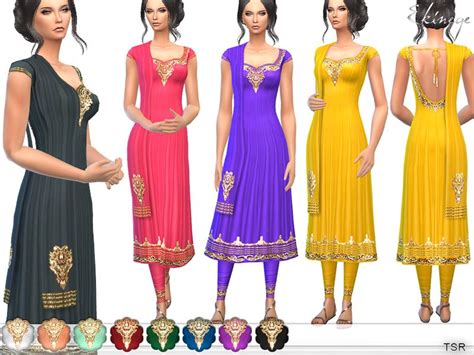 Ekineges Anarkali 2 Sims 4 Dresses Indian Outfits Sims 4 Clothing