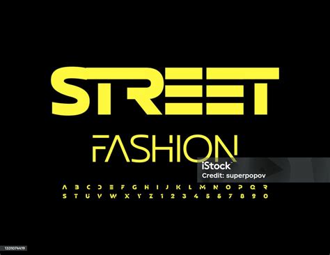 벡터 트렌디 한 기호 스트리트 패션 노란색 크리에이티브 알파벳 문자 및 숫자 세트 알파벳에 대한 스톡 벡터 아트 및 기타 이미지 알파벳 숫자 로고 Istock