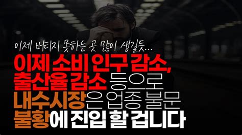 시청자댓글 이제 소비 인구 감소 출산율 감소 등으로 내수 시장은 업종 불문 불황에 진입 할 겁니다 자영업은 자본 투자에 자기 노동 무한 투자입니다 Youtube