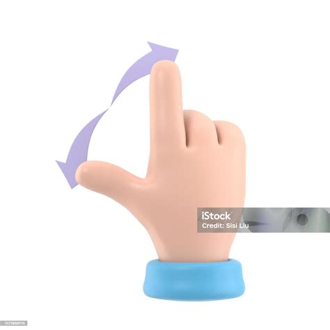 만화 제스처 아이콘 모형터치 스크린 제스처 라인 아이콘입니다 손 스 와이프 슬라이드 멀티 태스킹 아이콘 흰색 배경에 3d 렌더링 손에 대한 스톡 사진 및 기타 이미지