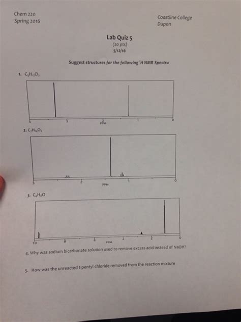 Solved Suggest Structures For The Following H NMR Spectra Chegg Com