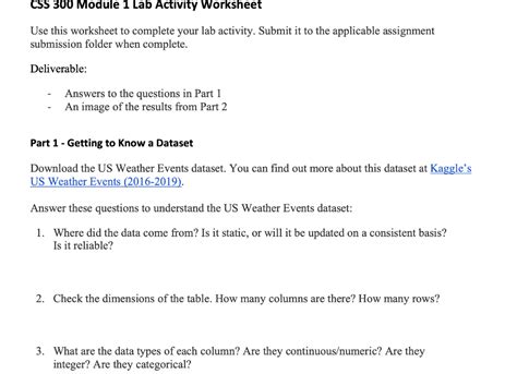 Solved Css 300 Module 1 Lab Activity Worksheet Use This