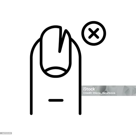 깨진 손톱 아이콘입니다 흰색 배경에 분리된 웹 디자인을 위한 깨진 네일 벡터 아이콘의 윤곽선 Health에 대한 스톡 벡터 아트 및 기타 이미지 Istock