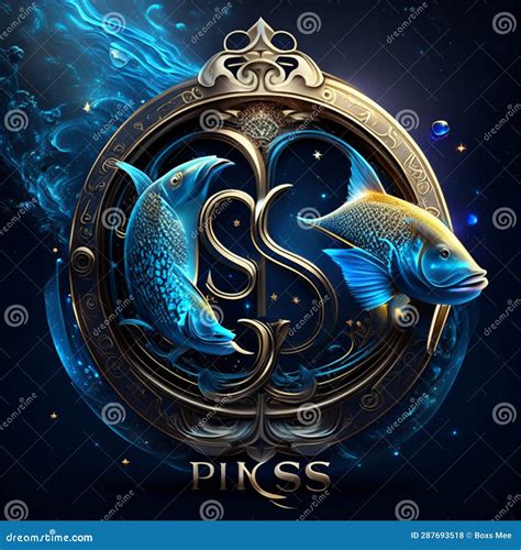 Pisces Zodiac Sign Pisces Zodiac Symbol Stock Illustration