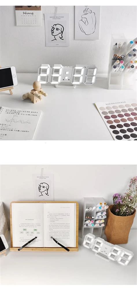 Настенный декоративный будильник светодиодные 3d часы с датой домашние скандинавские цифровые
