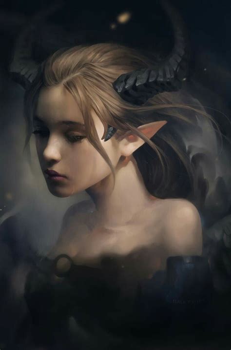 Young Demon Girl Fantasy Fantasy Girl Cyberpunk Girl