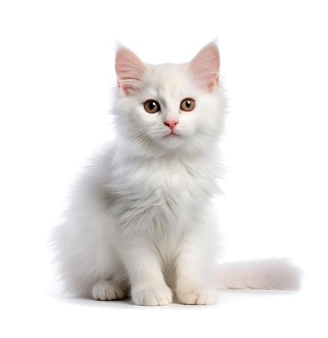 Premium Photo White Fluffy Kitten