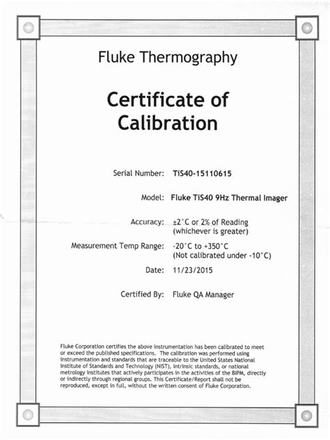 Certification Of Calibration Fluke Pdf