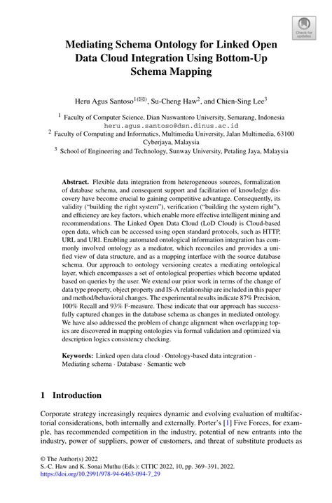 Pdf Mediating Schema Ontology For Linked Open Data Cloud Integration