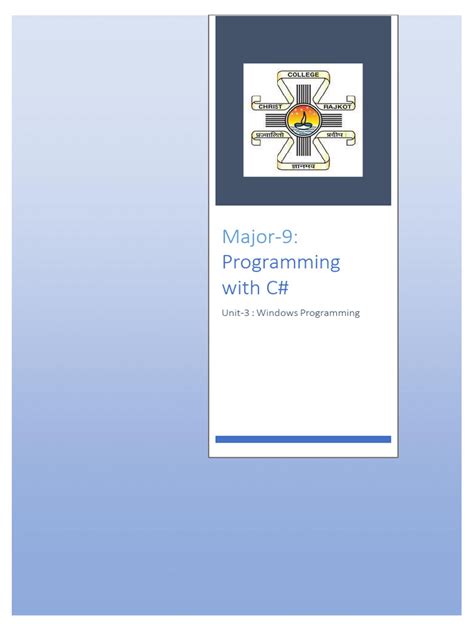 Csharp Unit Iii Pdf Window Computing C Sharp Programming Language