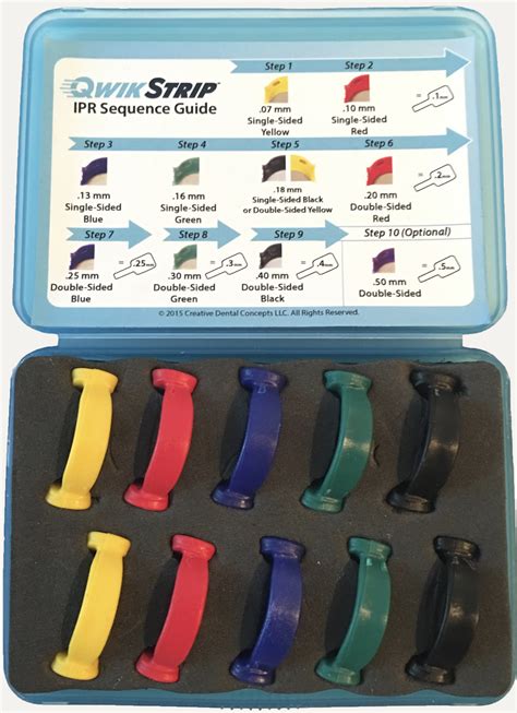 QwikStrip Finishing IPR Strips Curved Single Sided 10 Pack Assorted 2 Dental Supplies