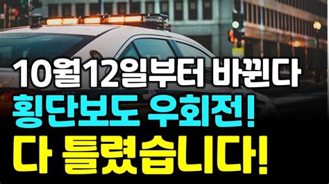 10월 바뀌는 횡단보도 우회전 다 틀렸습니다 경찰청 오피셜 Youtube