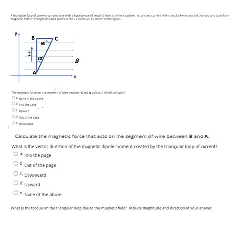 Solved A Triangular Loop Of Current Carrying Wire With A Chegg Com