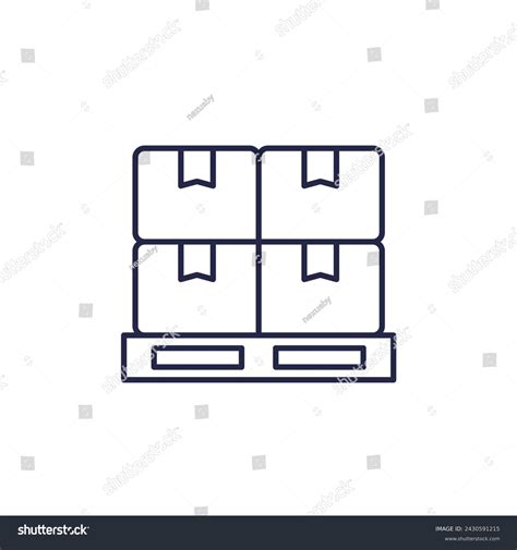 Pallet Line Icon On White Stock Vector Royalty Free 2430591215 Shutterstock