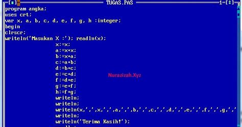 Contoh Program Pascal Menampilkan Deret Angka Sesuai Inputan Panduanilkom