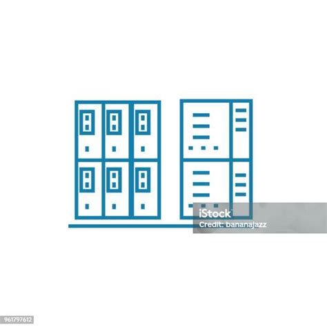 서버 룸 선형 아이콘 개념입니다 서버 룸 라인 벡터 기호 상징 그림 개념에 대한 스톡 벡터 아트 및 기타 이미지 개념 개성 개념 개체 그룹 Istock