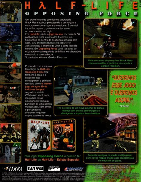Half Life Opposing Force 1999 Box Cover Art Mobygames