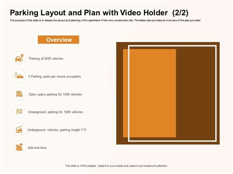 Parking Layout And Plan With Video Holder Vehicles Ppt Powerpoint Presentation Styles Design