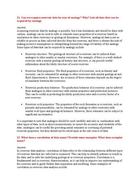 Jember University Reservoir Data Analysis Integration Of Reservoir Data Practice Exam Part