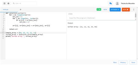 Day 76 Of Python Coding Challenge Selection Sort Mounika Telukutla Posted On The Topic Linkedin