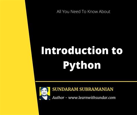 Introduction To Python Learn With Sundar