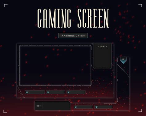 RPG Fantasy Animated Stream Overlay Fire Red Particle Glow Background Dark Premium