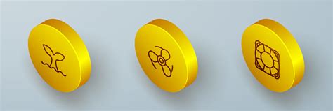 아이소메트릭 라인 고래 꼬리 보트 프로펠러 및 구명 부표 아이콘을 설정합니다 벡터 3차원 형태에 대한 스톡 벡터 아트 및 기타 이미지 3차원 형태 건강관리와 의술